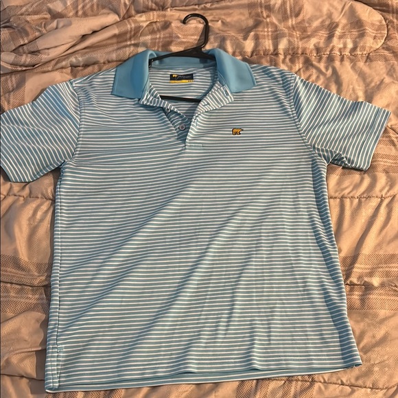 Shirts | Mens Light Blue Striped Polo Shirt | Poshmark